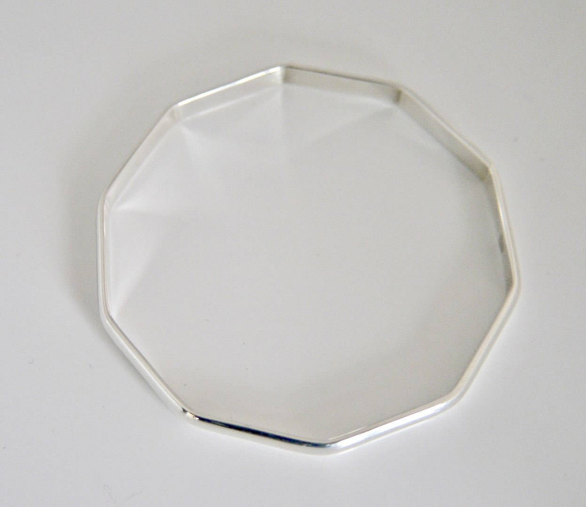 Solid Silver Decagon Bangle 5mm D-shape | My Handmade Jewellery UK